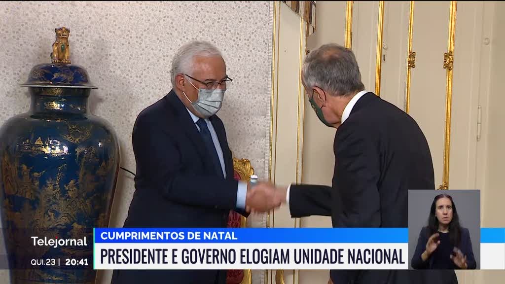 Presidente da República e o primeiro-ministro trocaram cumprimentos de ...