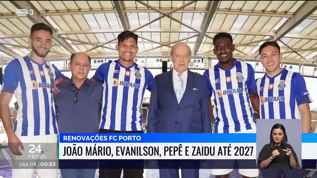João Mário, Evanilson, Pepê e Zaidu renovam com FC Porto até 2027