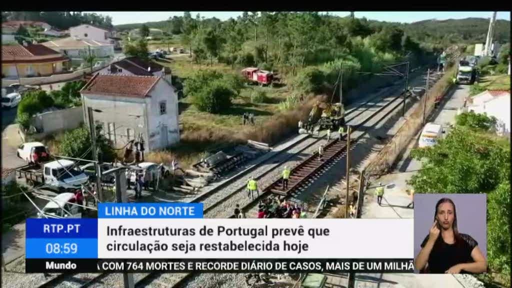 Linha do Norte deve ficar completamente restabelecida este domingo