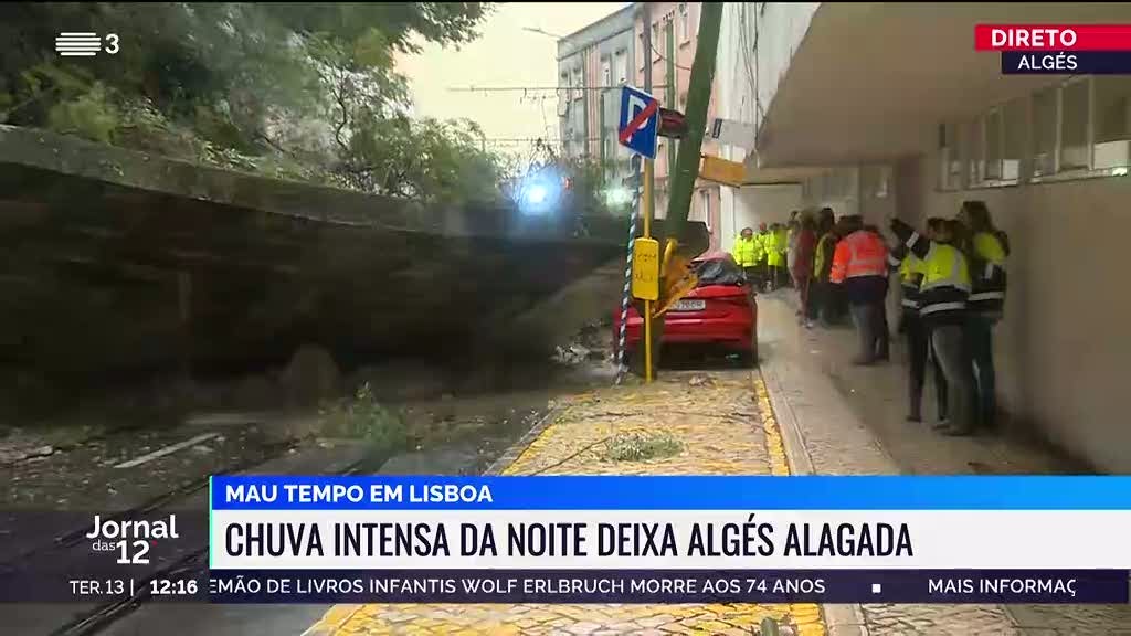 Inundações e derrocadas em Algés
