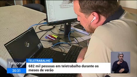 Menos pessoas em regime de teletrabalho