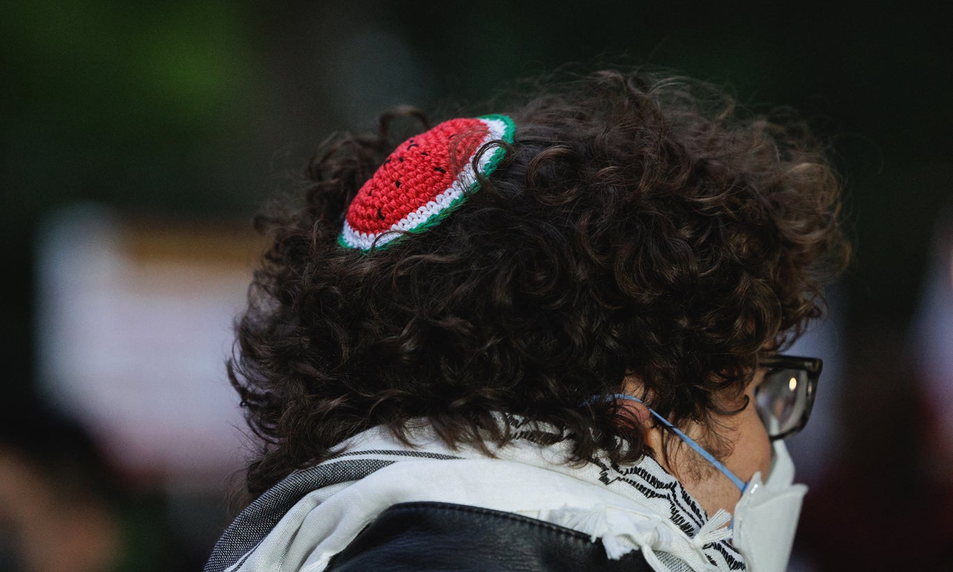 Quipá com as cores da Palestina