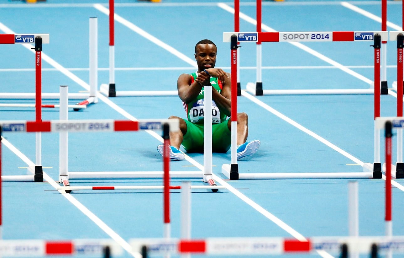 Rasul Dabó frustrado com eliminação nos 60 metros barreiras