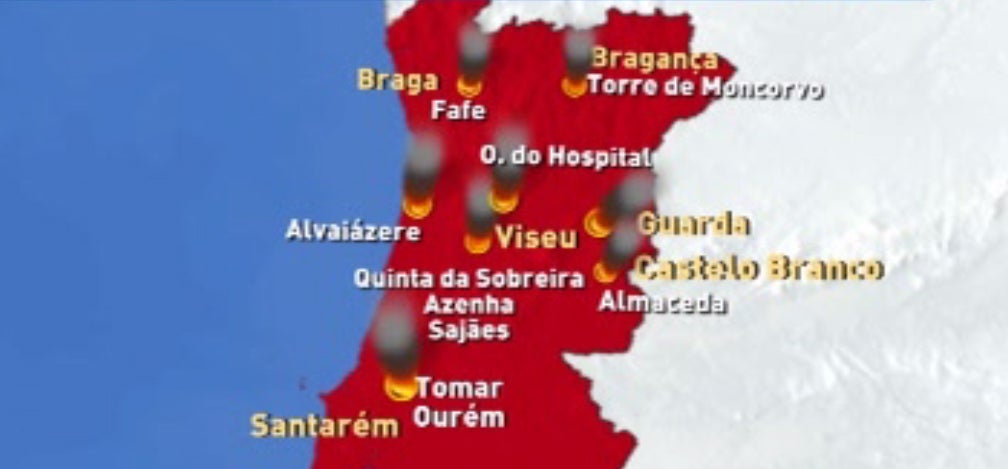 Nove fogos de grandes dimensões continuam ativos em Portugal