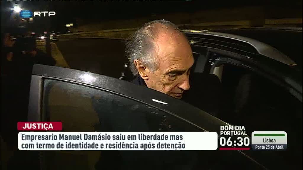 Manuel Damásio saiu em liberdade com termo de identidade e residência