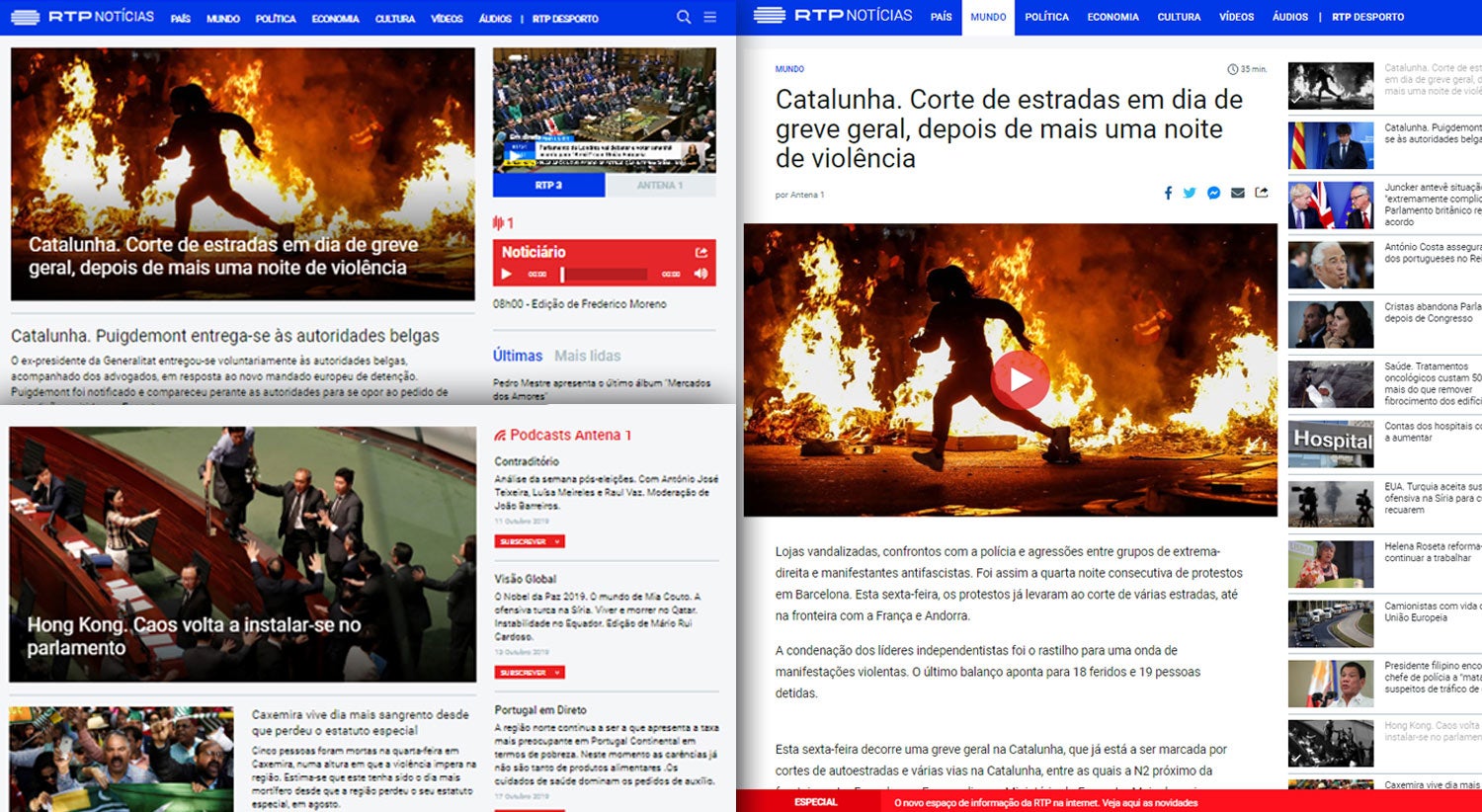 Novo RTP Notícias. A informação da Antena 1 mais fácil de aceder