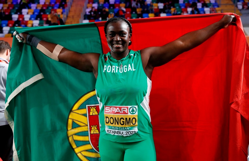 Auriol Dongmo bicampeã no lançamento do peso