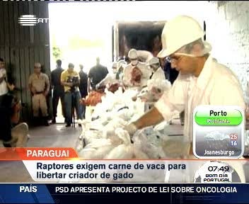 Resgate pago com carne de vaca