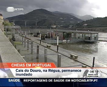 Cheias inundam Cais da Régua e isolam Reguengo do Alviela