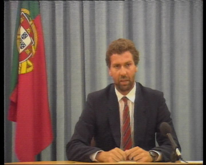 Conferência de imprensa de Marques Guedes – RTP Arquivos